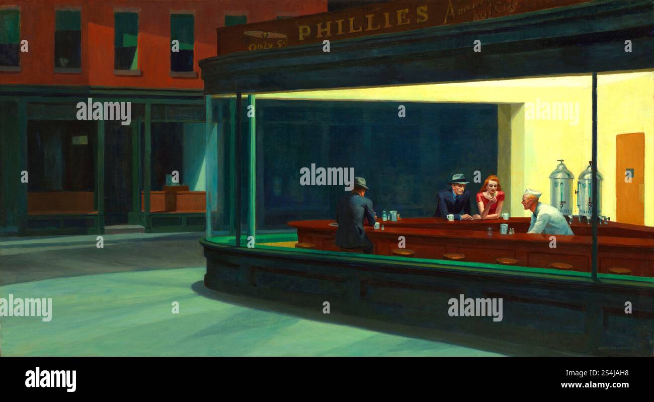 Nighthawks (1942) Painting by Edward Hopper Stock Photo - Alamy