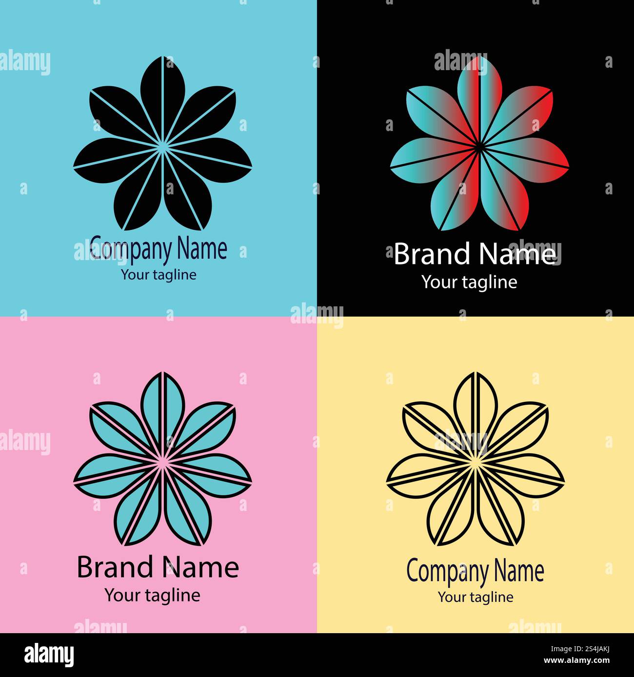 Beautiful Unique logo design with four different designs of the same ...