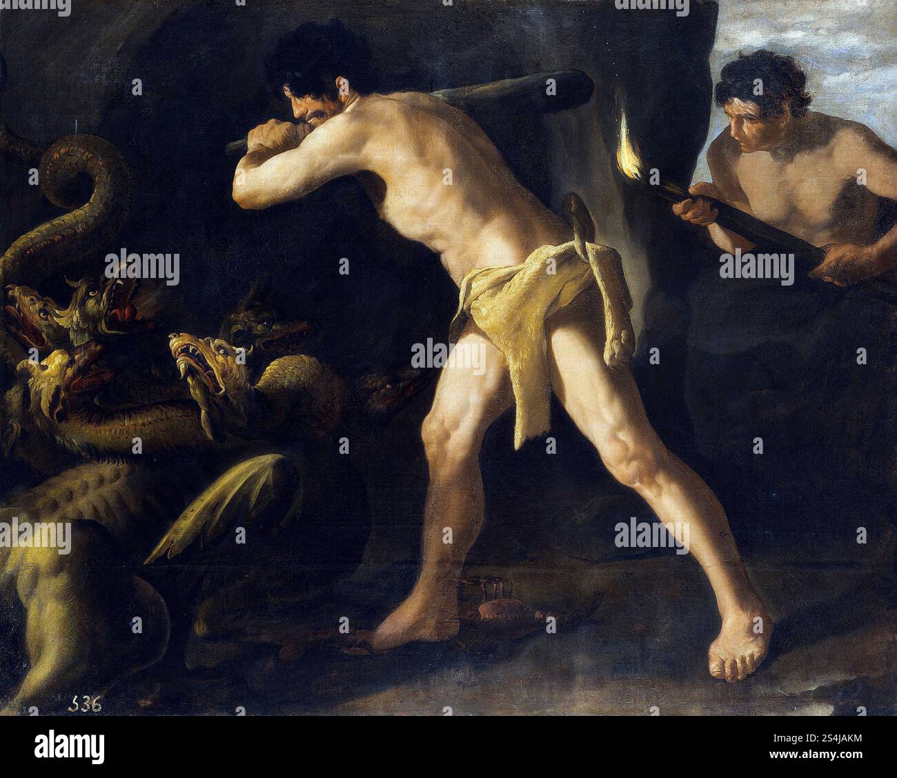 Hercules and the Hydra, 1634, Painting by Francisco de Zurbarán Stock ...