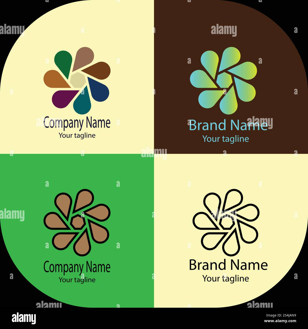 Beautiful Unique logo design with four different designs of the same ...