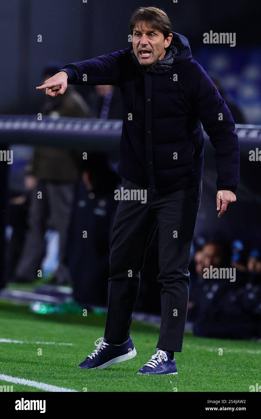 Naples, Italy. 12th Jan, 2025. Antonio Conte head coach of SSC Napoli ...