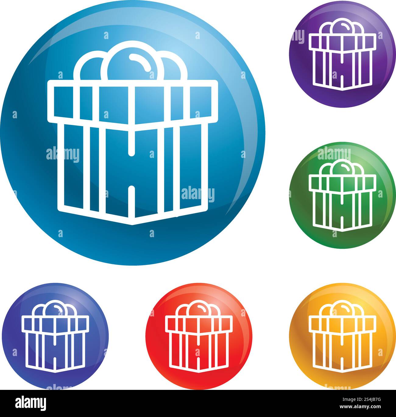 Jewish gift box icons set vector 6 color isolated on white background ...