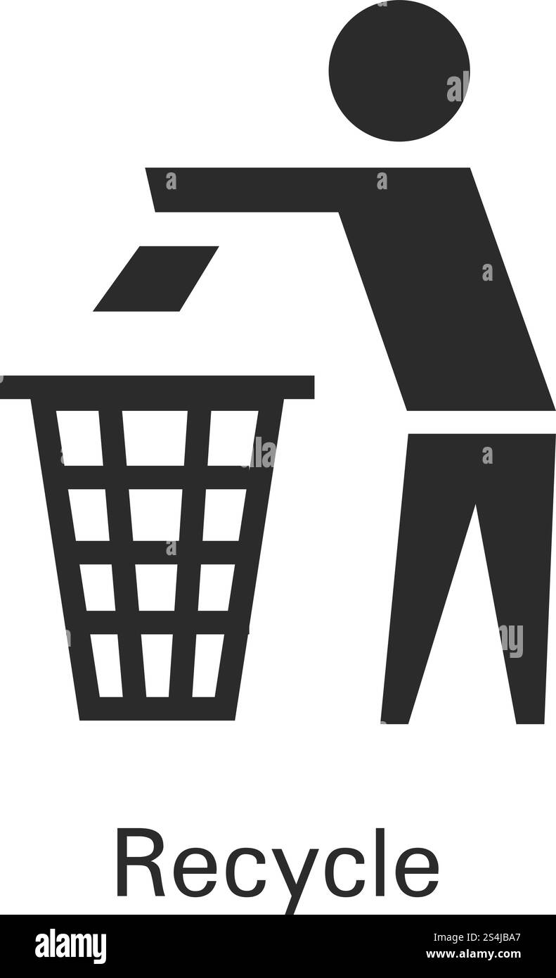 Recycle trash bin icon. Simple illustration of recycle trash bin vector ...