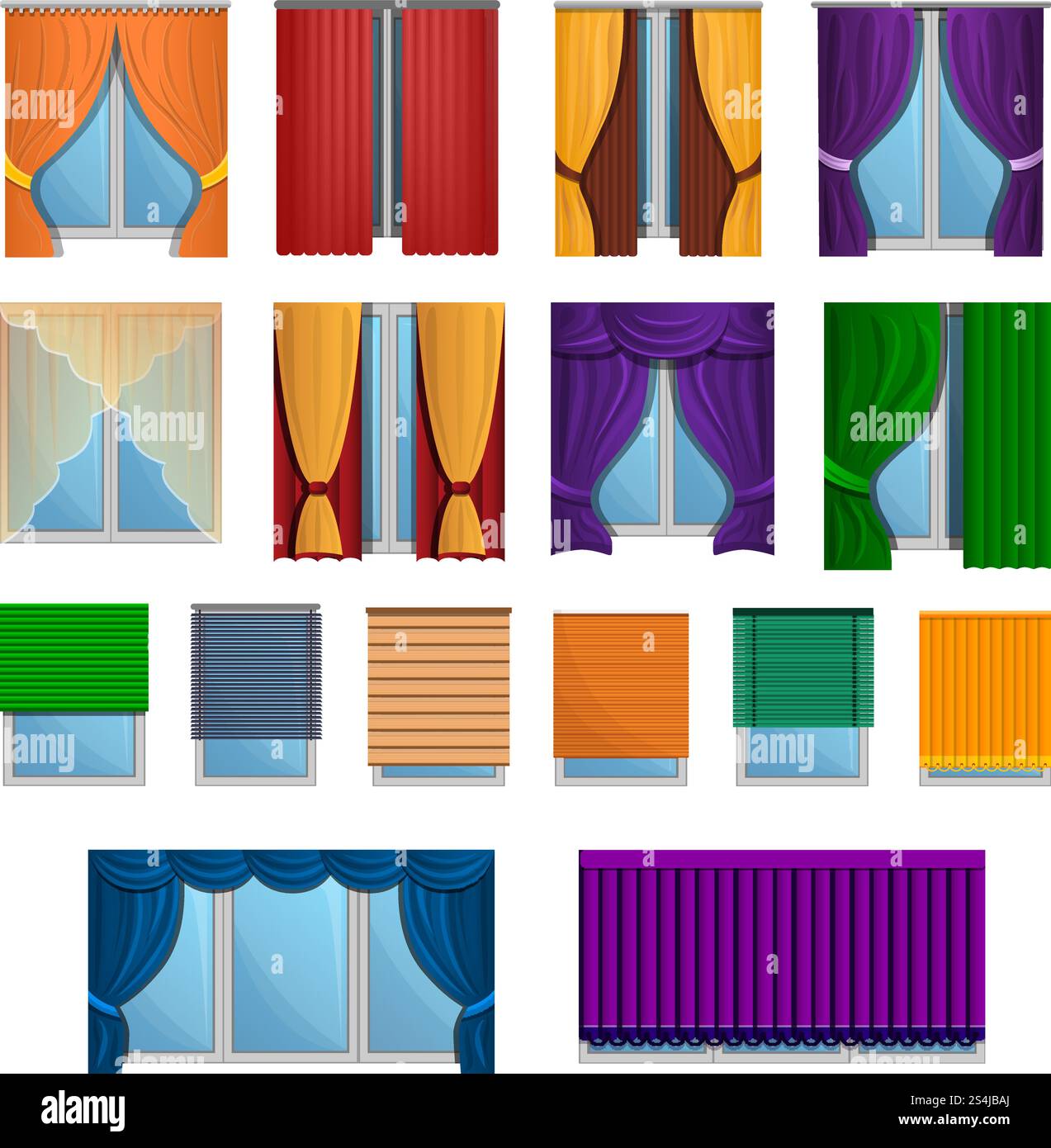 Blind icon set. Cartoon set of blind vector icons for web design. Blind ...