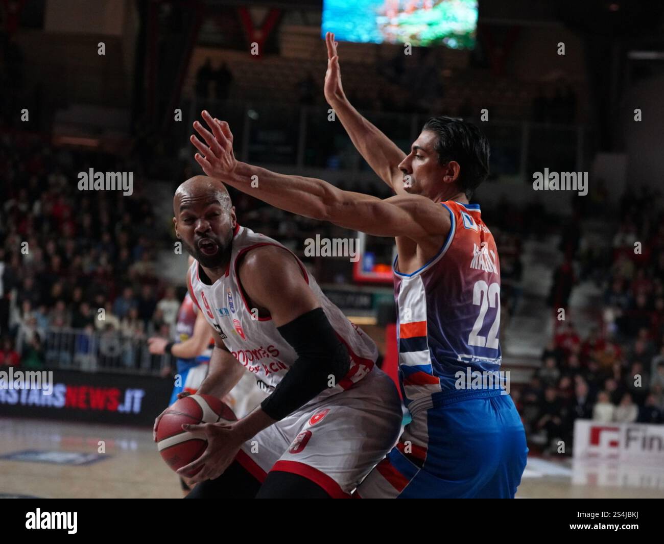 Varese, Ita. 12th Jan, 2025. 09 Alex Tyus Openjobmetis Varese and 22 ...