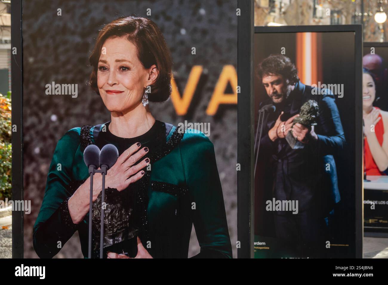 Granada, Spain; January-11, 2025: Photographs of famous actors ...