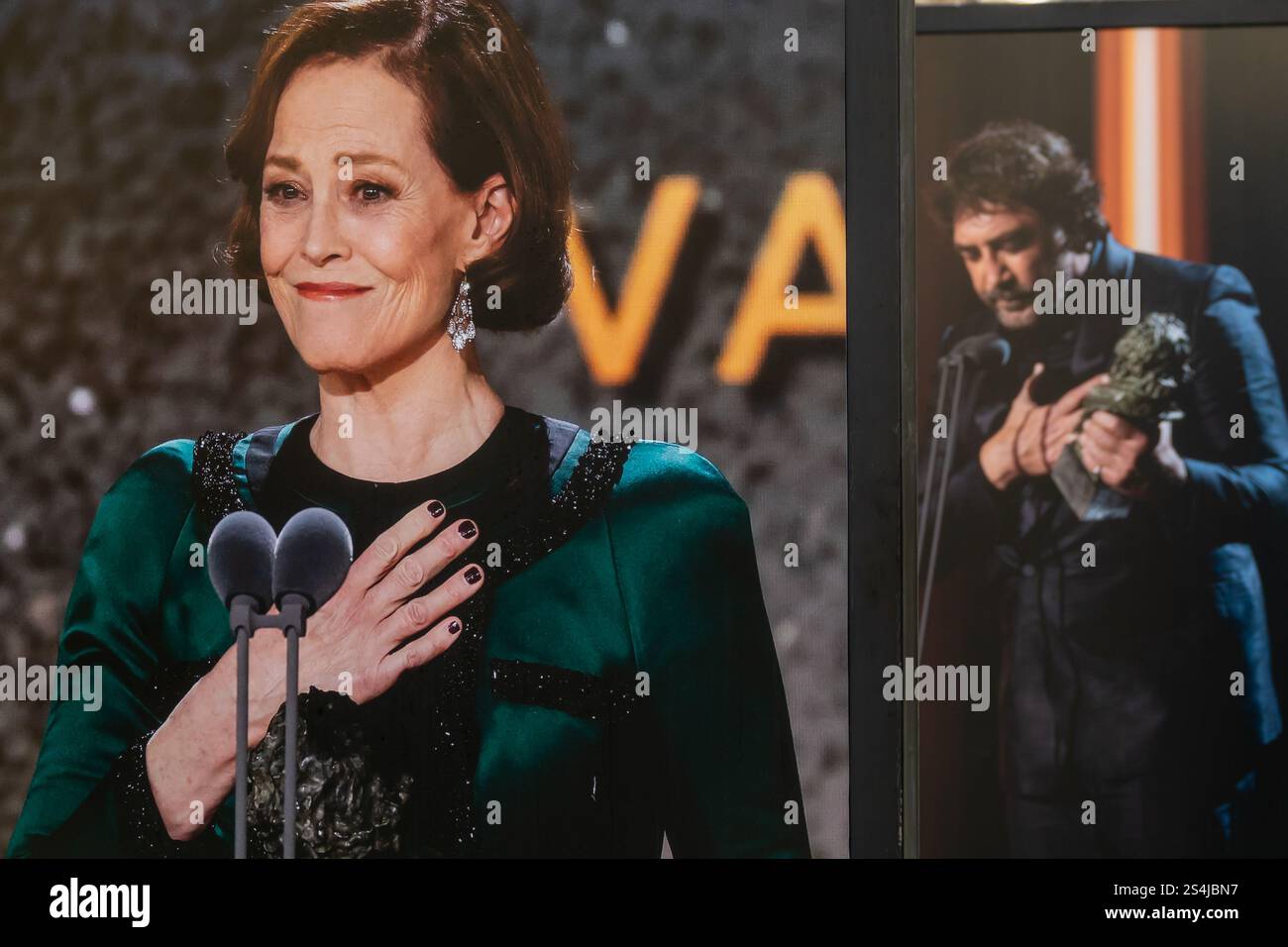 Granada, Spain; January-11, 2025: Photographs of famous actors ...