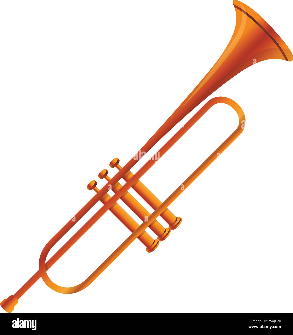 Gold trumpet icon. Cartoon of gold trumpet vector icon for web design ...