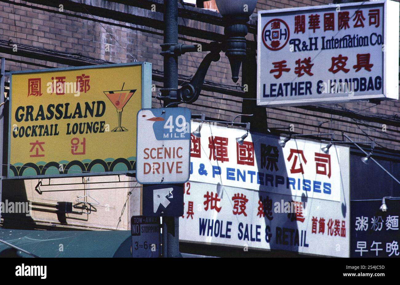 forty nine mile scenic drive sign in Chinatown, San Francisco ...