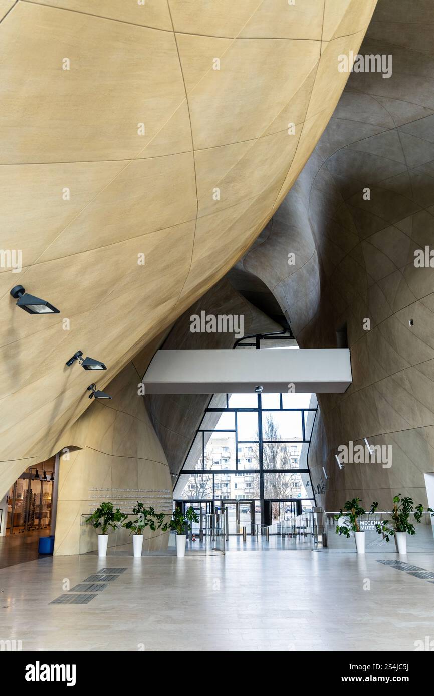 Cavernous, undulating entrance hall of POLIN Museum of the History of ...