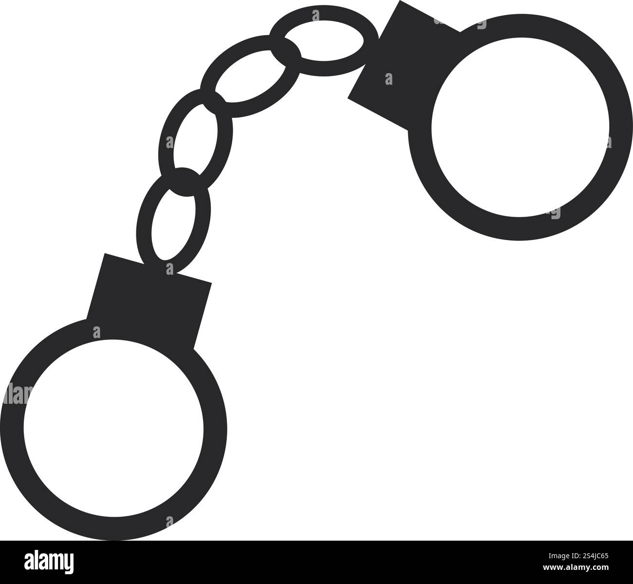Handcuffs illustration Black and White Stock Photos & Images - Alamy