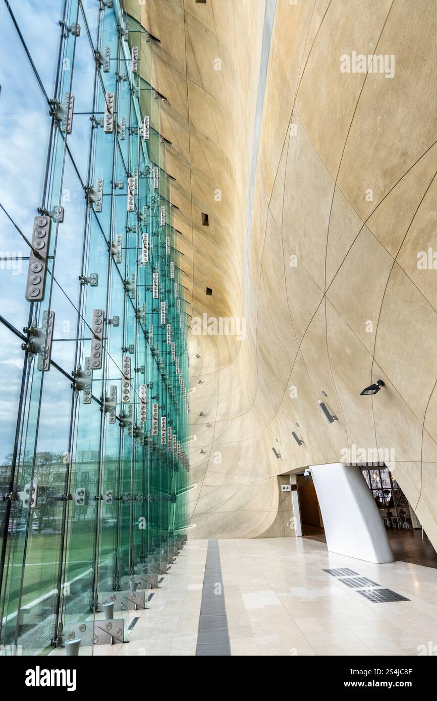 Cavernous, undulating entrance hall of POLIN Museum of the History of ...