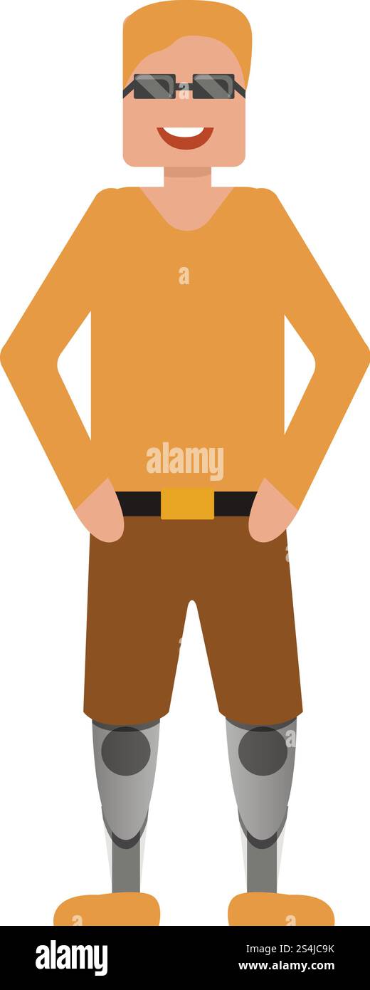 Happy invalid man icon Stock Vector Images - Alamy