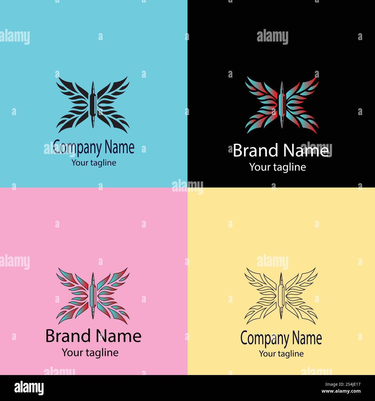 Beautiful Unique logo design with four different designs of the same ...