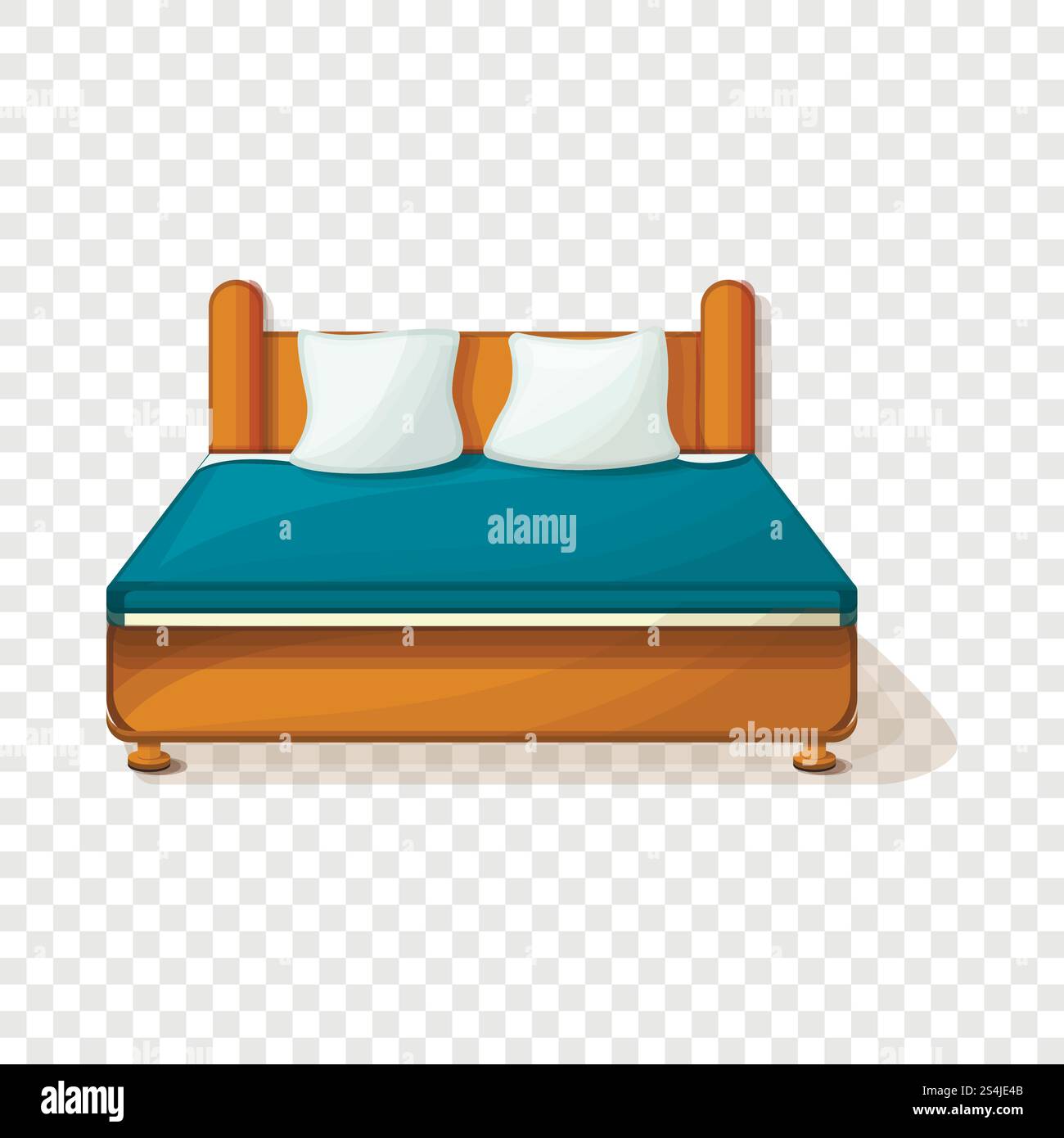 King size bed icon. Cartoon of king size bed vector icon for web design ...