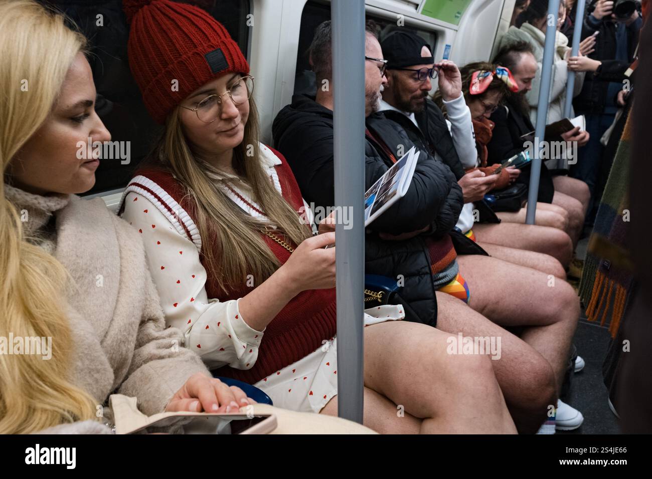 London, UK. 12th Jan, 2025. Participants are seen riding the tube. The ...
