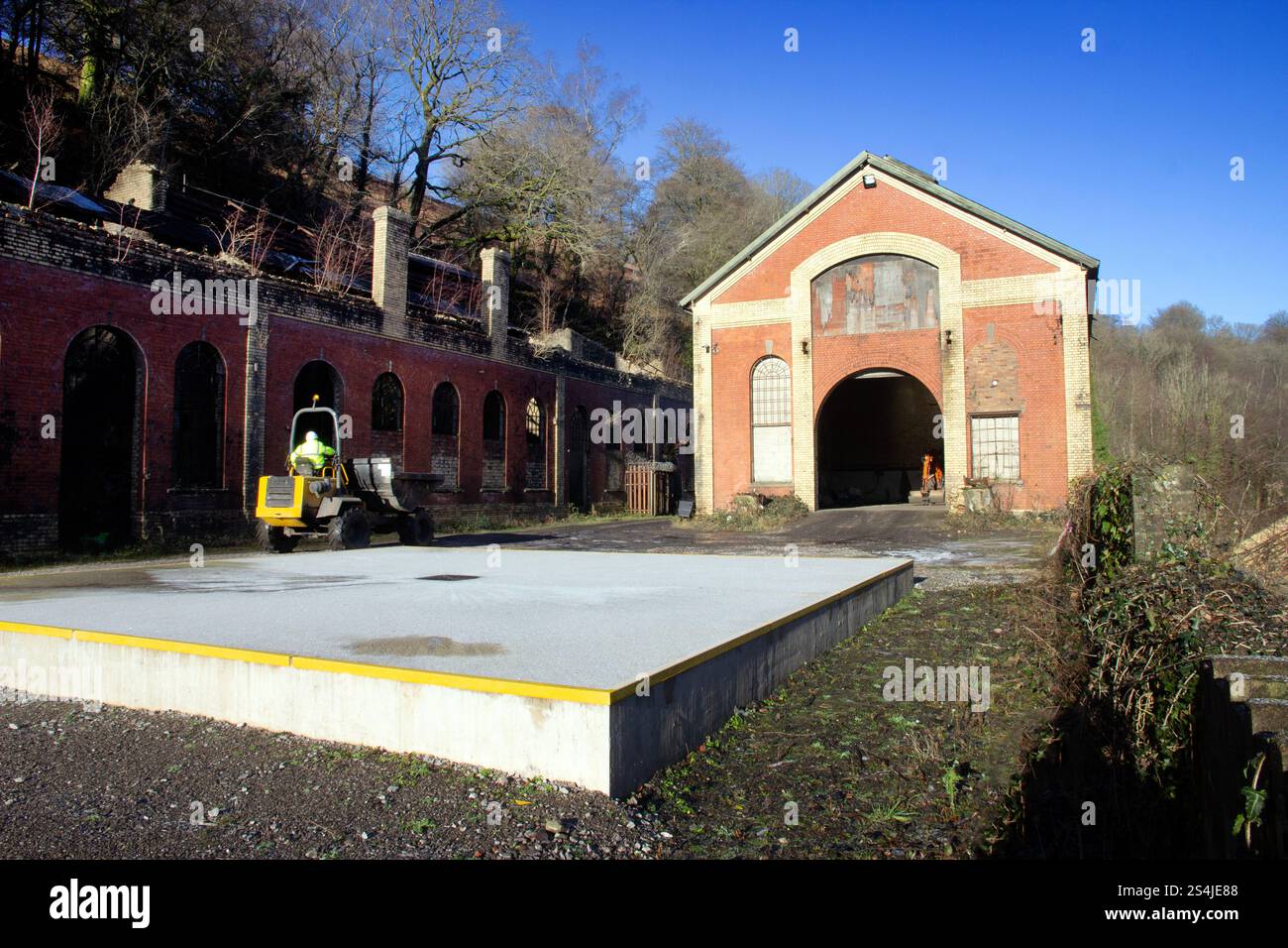 Capped mine shaft at Crumlin Navigation, an historic Welsh colliery ...