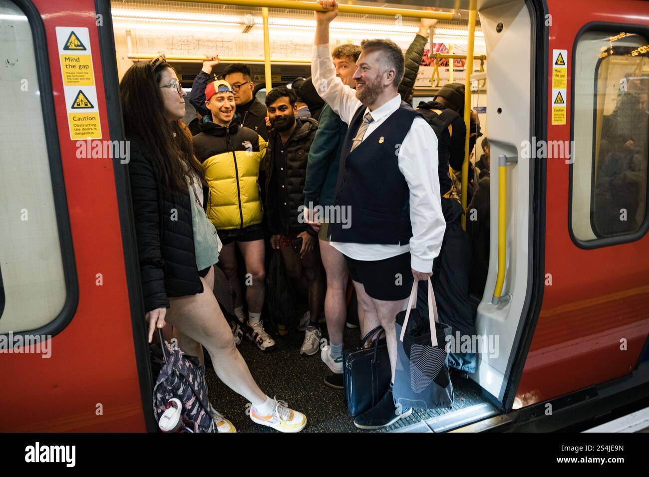 London, UK. 12th Jan, 2025. Participants are seen riding the tube. The ...