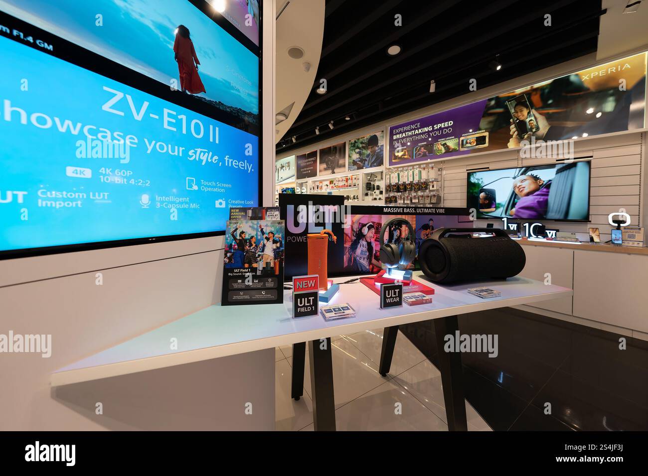 SINGAPORE - AUGUST 25, 2024: the Sony Store at Changi International Airport, Singapore, offers a ...