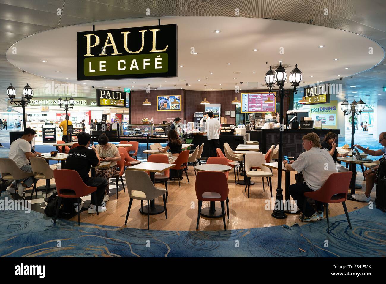 SINGAPORE - AUGUST 25, 2024: seating area at Paul Le Cafe in Changi ...