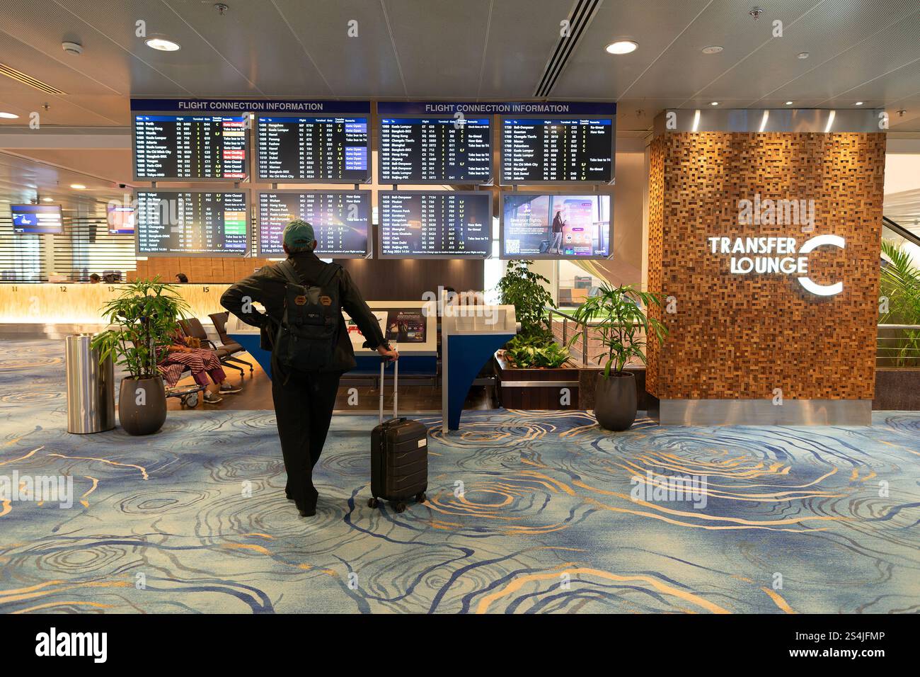 SINGAPORE - AUGUST 25, 2024: a man, seen from behind, looks at the ...