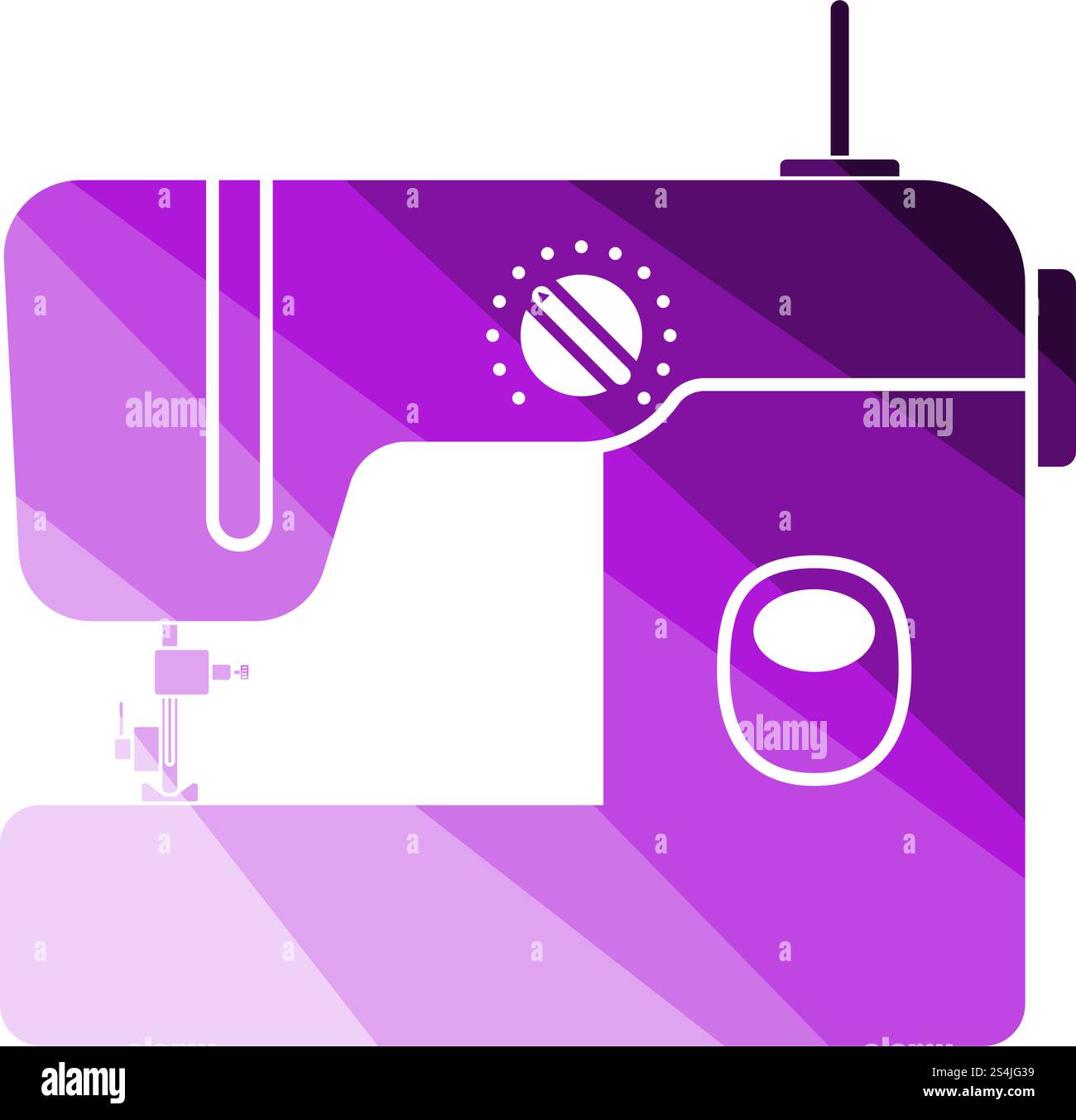 Modern Sewing Machine Icon. Flat Color Ladder Design. Vector ...