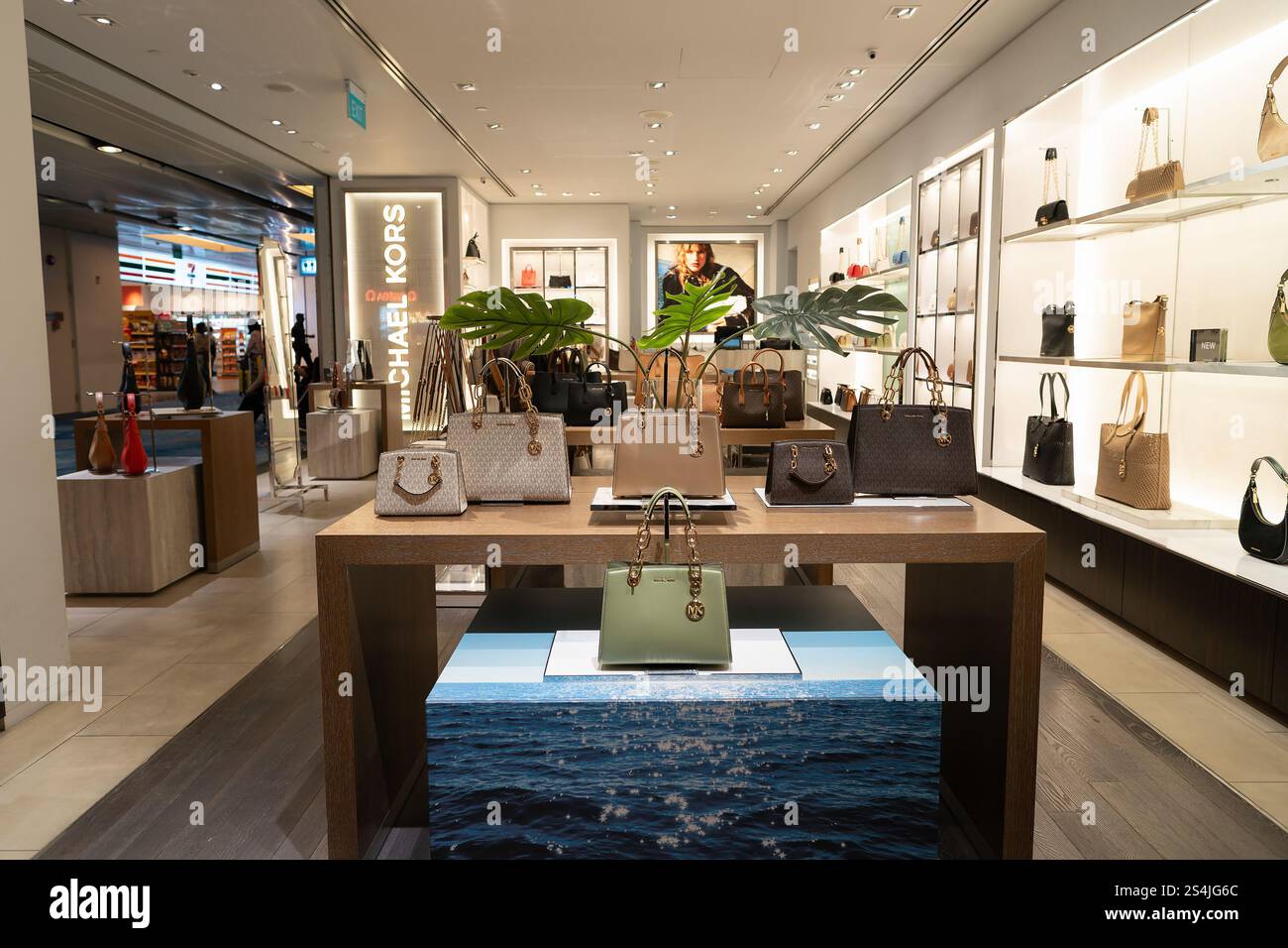 SINGAPORE - AUGUST 25, 2024: various handbags on display at Michael ...