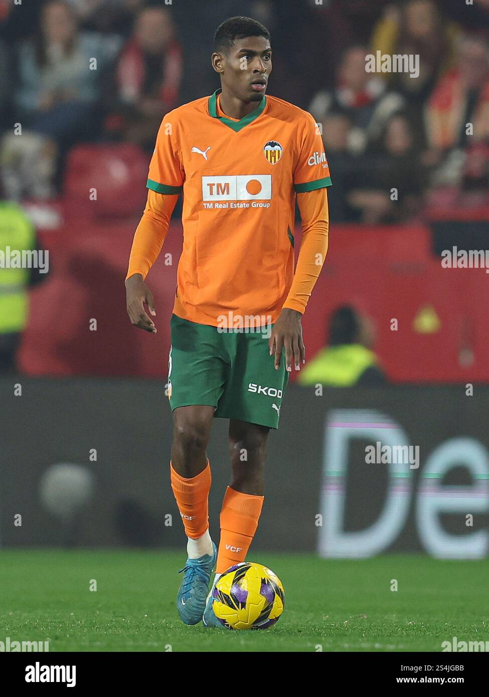 Cristhian Mosquera of Valencia during the La Liga match between Sevilla ...