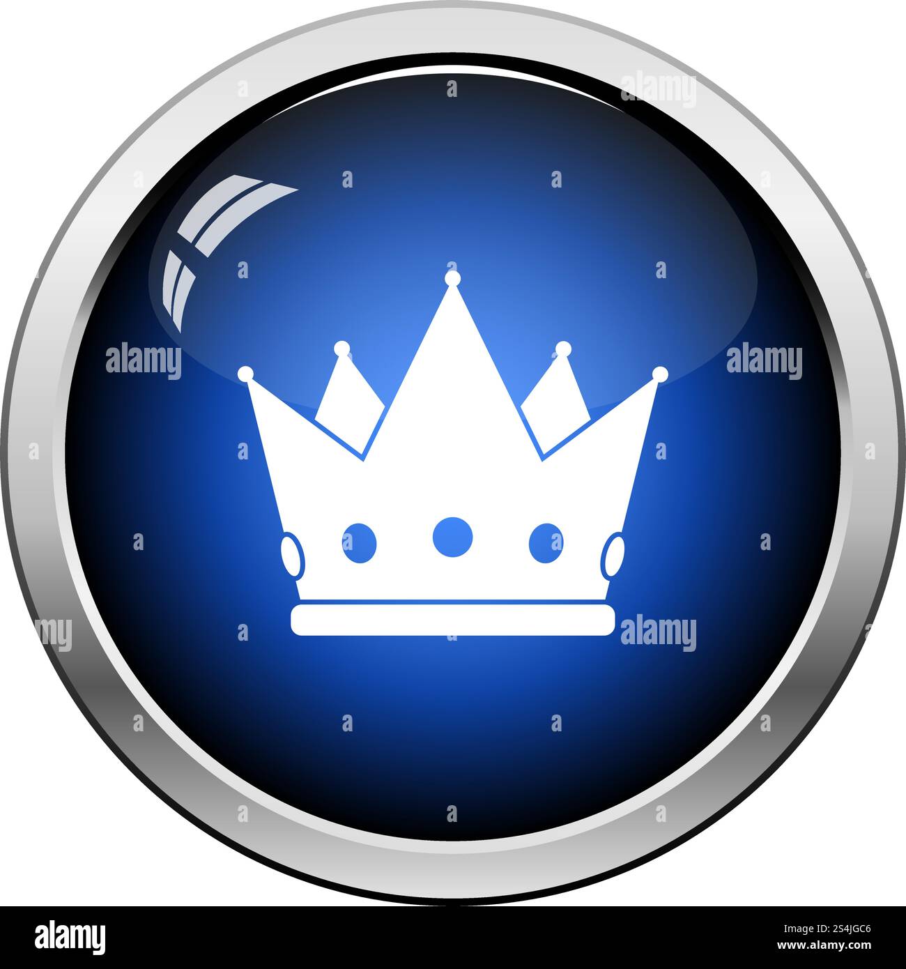 Party Crown Icon. Glossy Button Design. Vector Illustration Stock ...