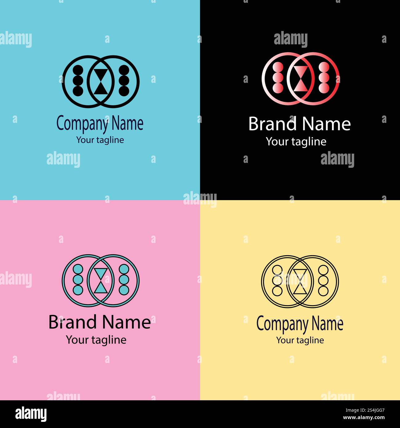 Favorite logo design with four different designs of the same shape ...