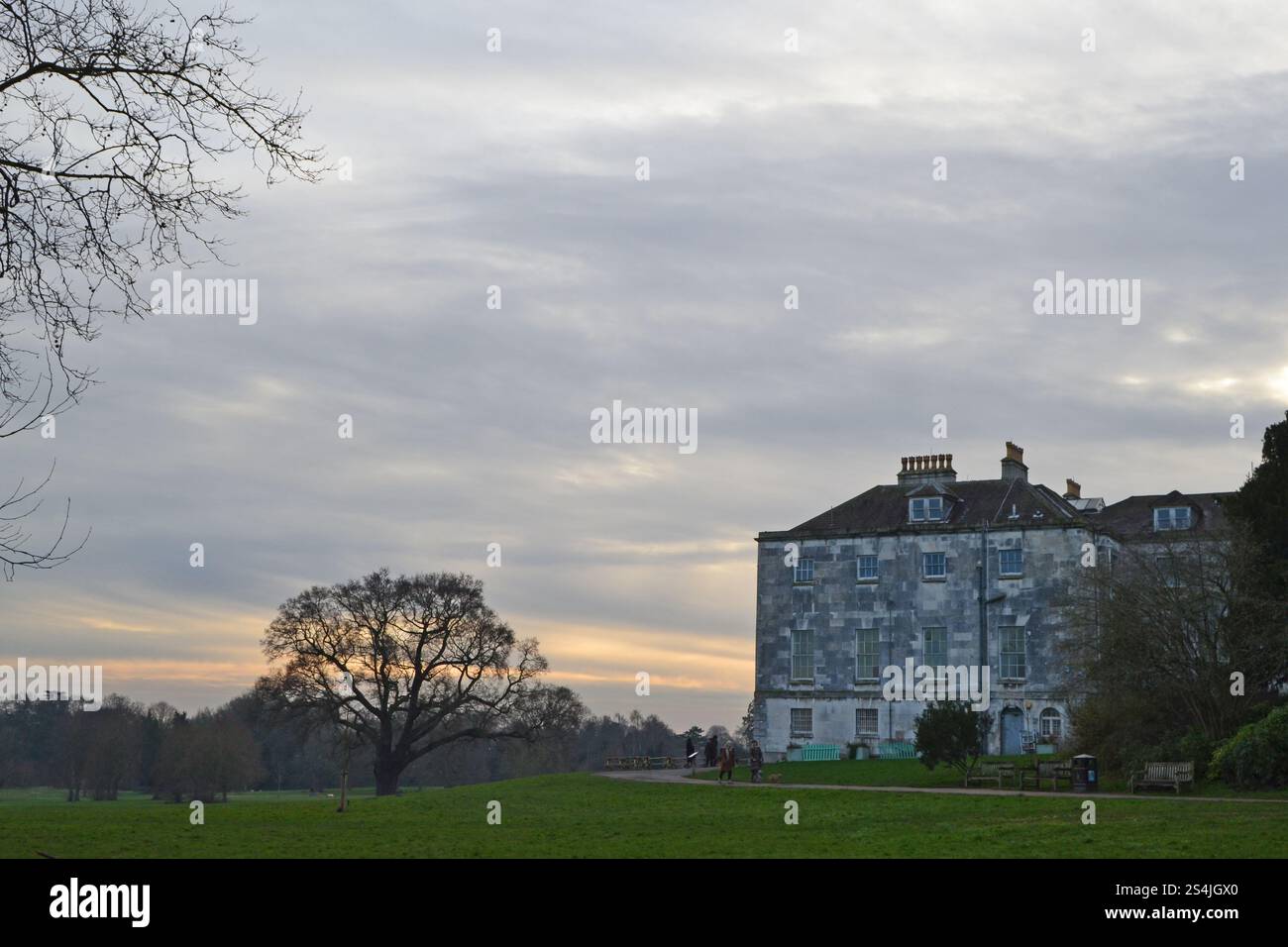 Side view of John Cator's mansion at Beckenham Place Park on a winter's ...