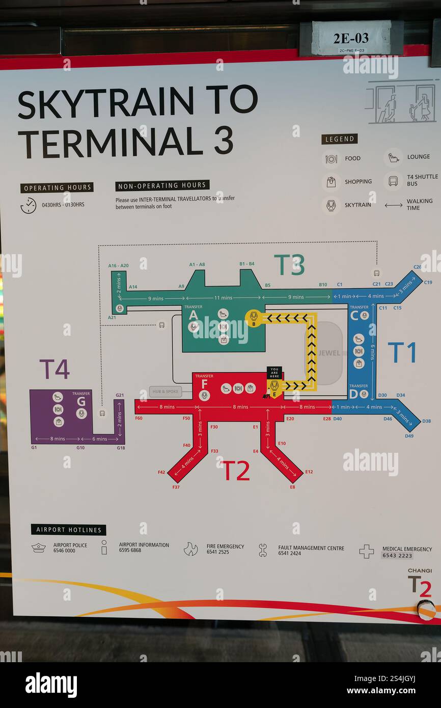 SINGAPORE - AUGUST 25, 2024: a map showing the SkyTrain route to ...