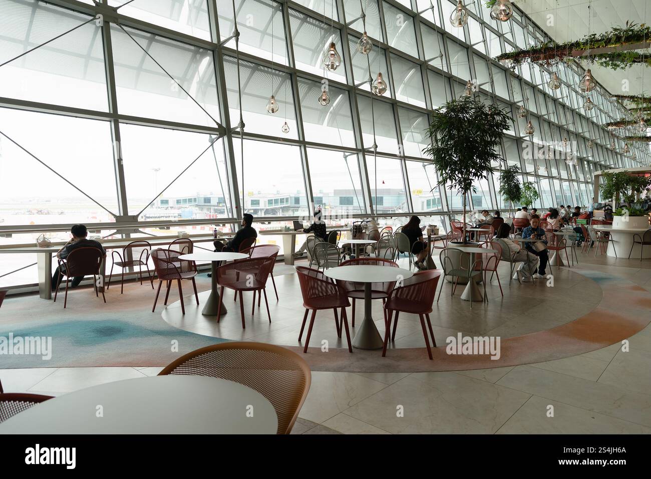 SINGAPORE - AUGUST 25, 2024: interior shot of the transit area in ...