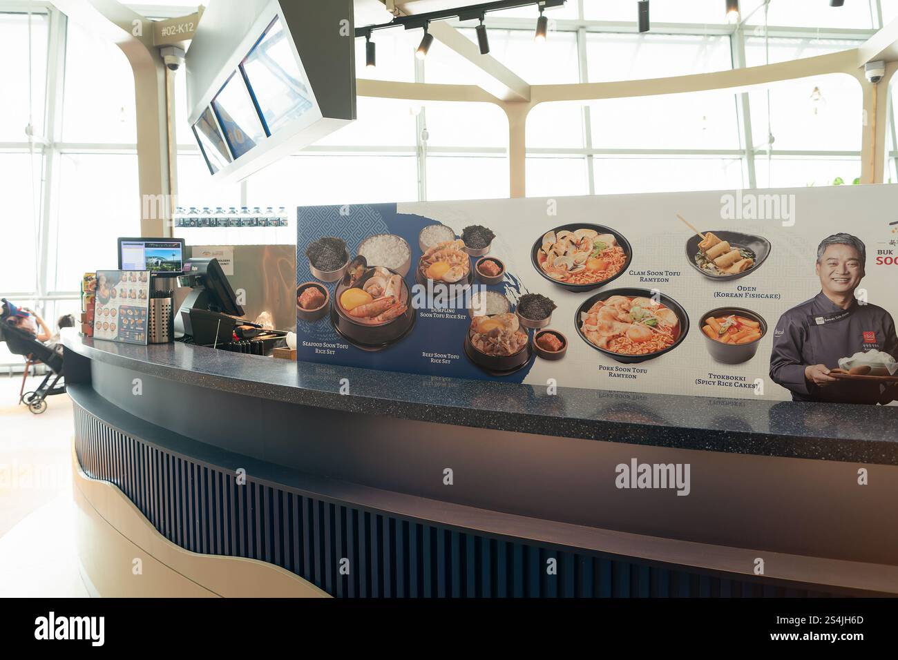 SINGAPORE - AUGUST 25, 2024: a counter at Soon Tofu in Changi Airport's ...