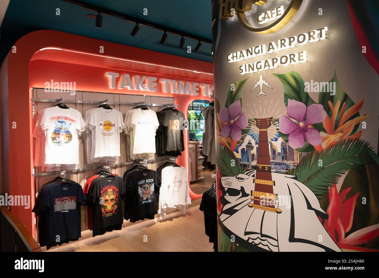 SINGAPORE - AUGUST 25, 2024: interior shot of the Hard Rock Cafe Rock ...