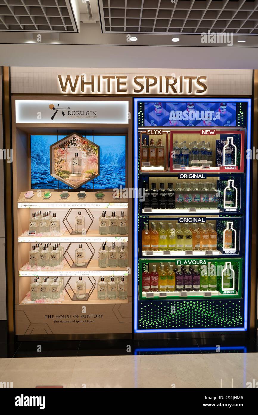 SINGAPORE - AUGUST 25, 2024: various alcoholic beverages displayed at ...