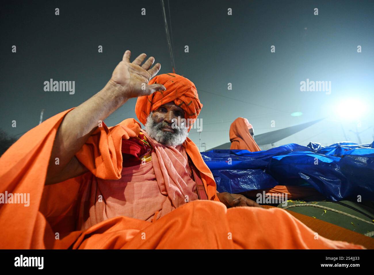 PRAYAGRAJ, INDIA - JANUARY 12: Procession during Chavani Pravesh of ...
