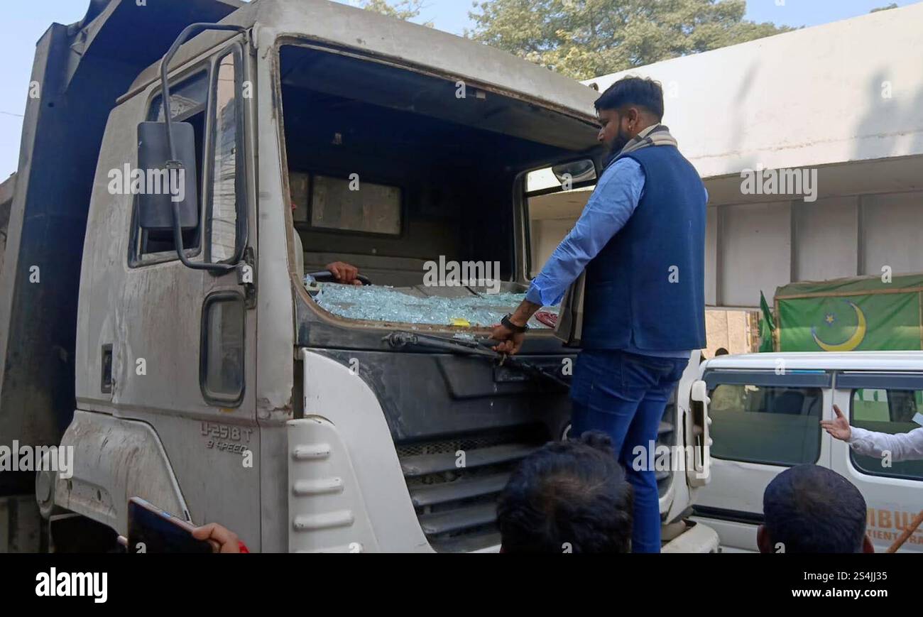 PATNA, INDIA - JANUARY 12: Chatra Yuva Shakti activists damaging ...