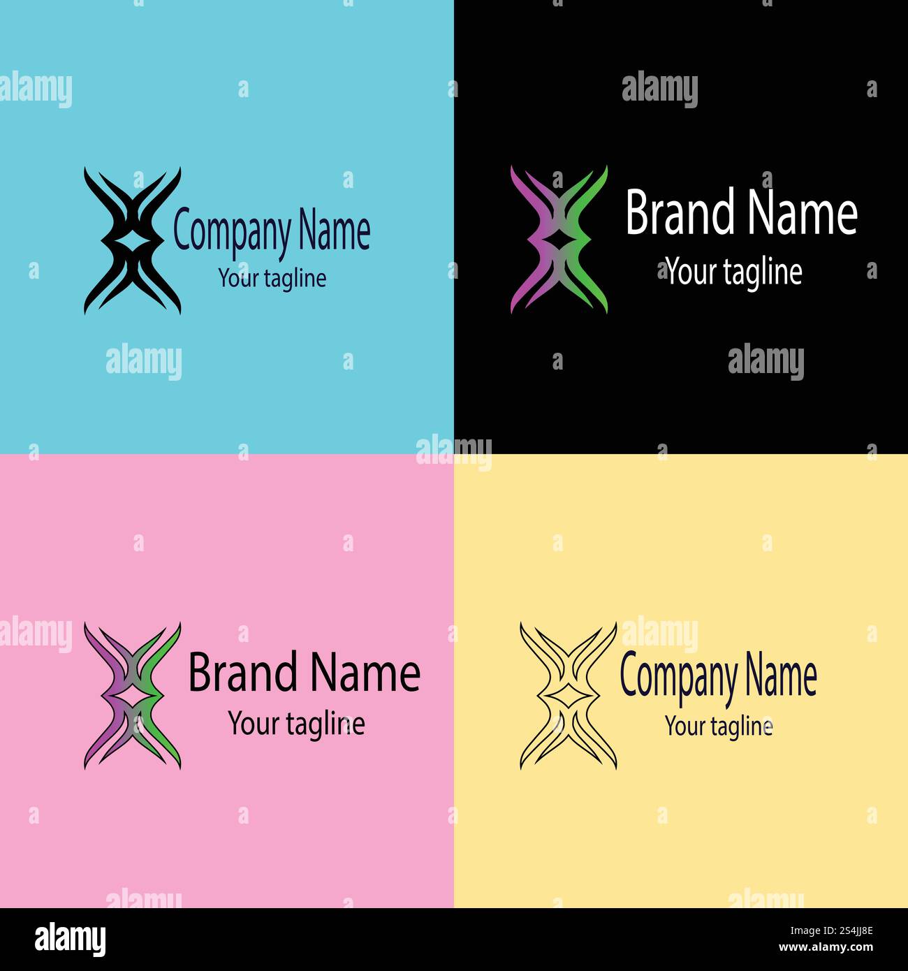 Favorite logo design with four different designs of the same shape ...