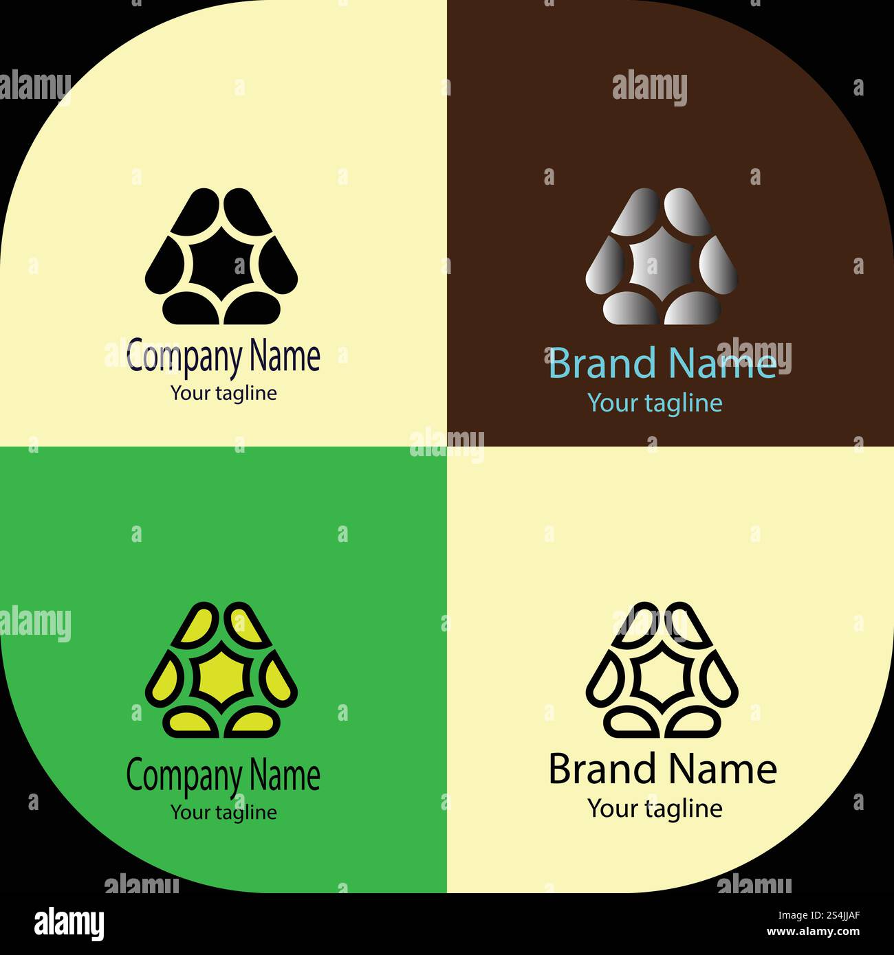 Favorite logo design with four different designs of the same shape ...