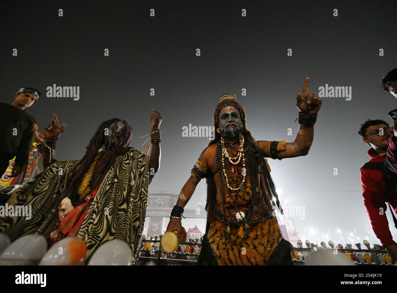 PRAYAGRAJ, INDIA - JANUARY 12: Procession during Chavani Pravesh of ...