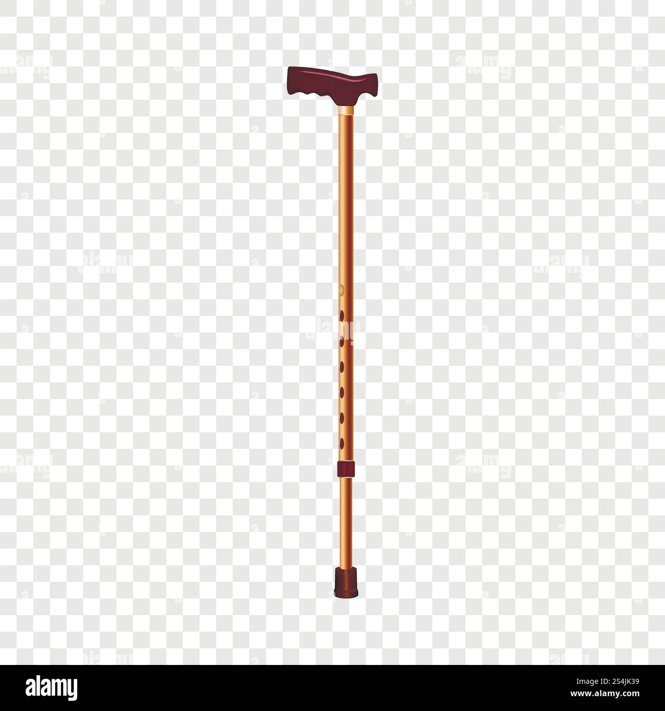 Steel walk stick icon. Realistic illustration of steel walk stick ...