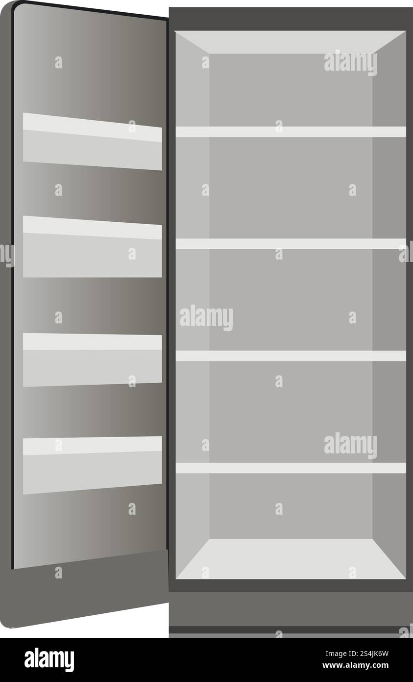 Empty open fridge icon. Cartoon of empty open fridge vector icon for ...