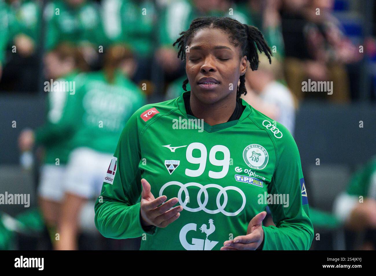 Odense, Denmark. 12th Jan, 2025. Hatadou Sako (99) of Györi Audi ETO KC ...