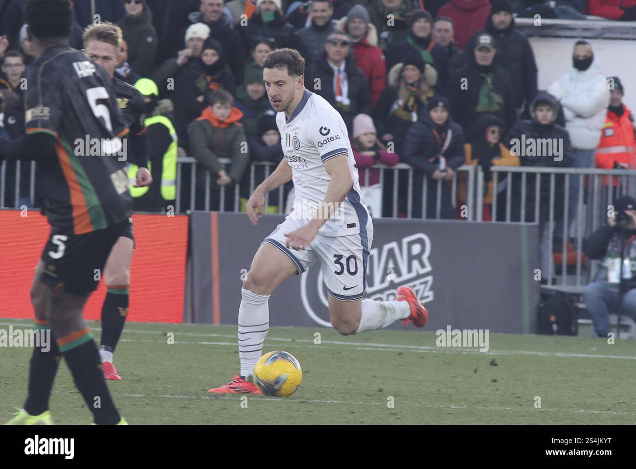 Venice, Italy. 12th Jan, 2025. Carlos Augusto of Inter FC play the ball ...