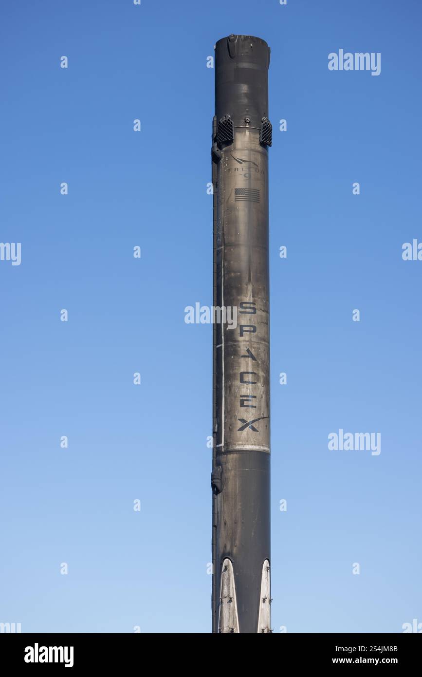 Port Canaveral, USA. 12th Jan, 2025. Very sooty fleet leading SpaceX ...