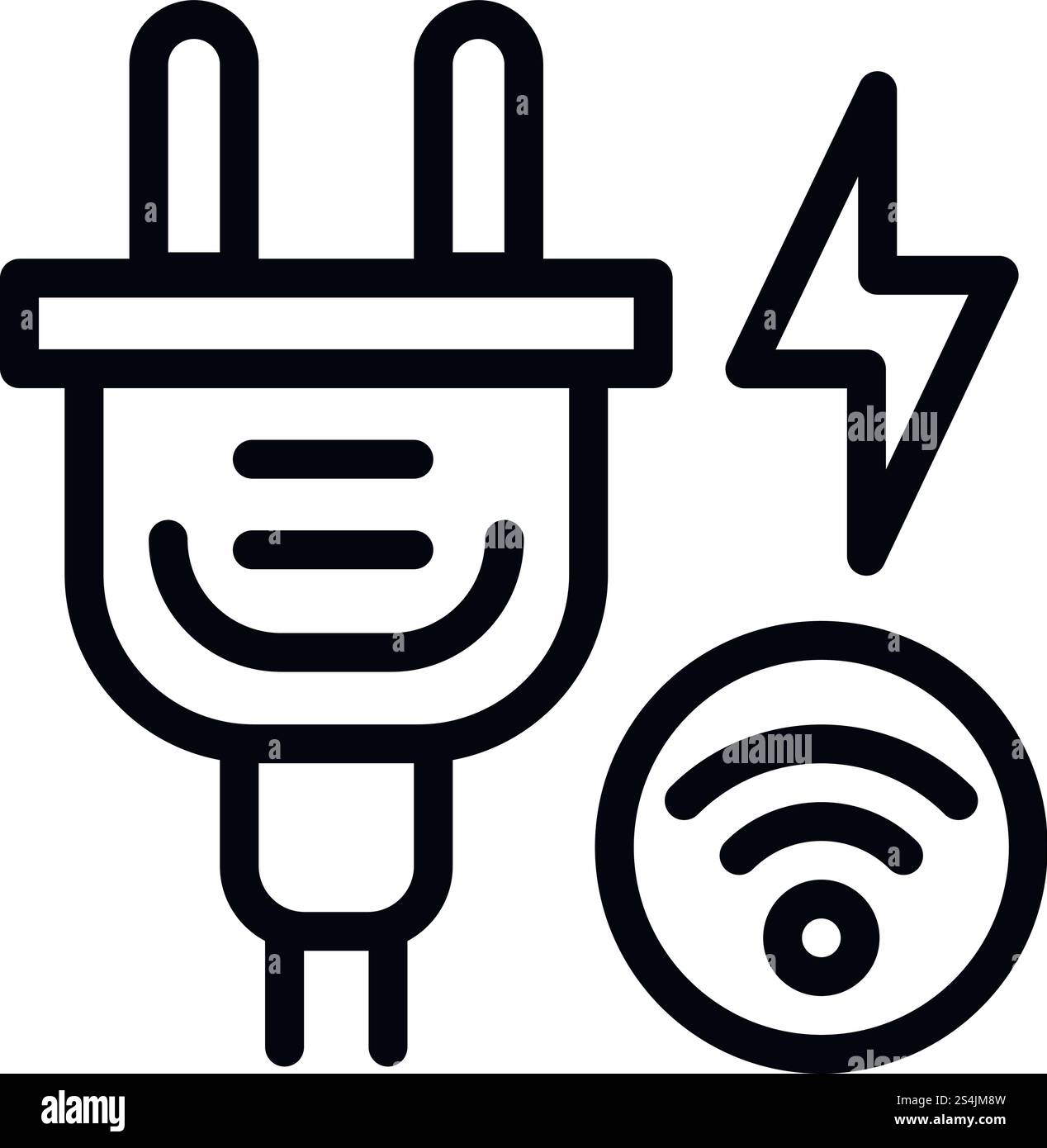 Smart energy plug icon. Outline smart energy plug vector icon for web ...