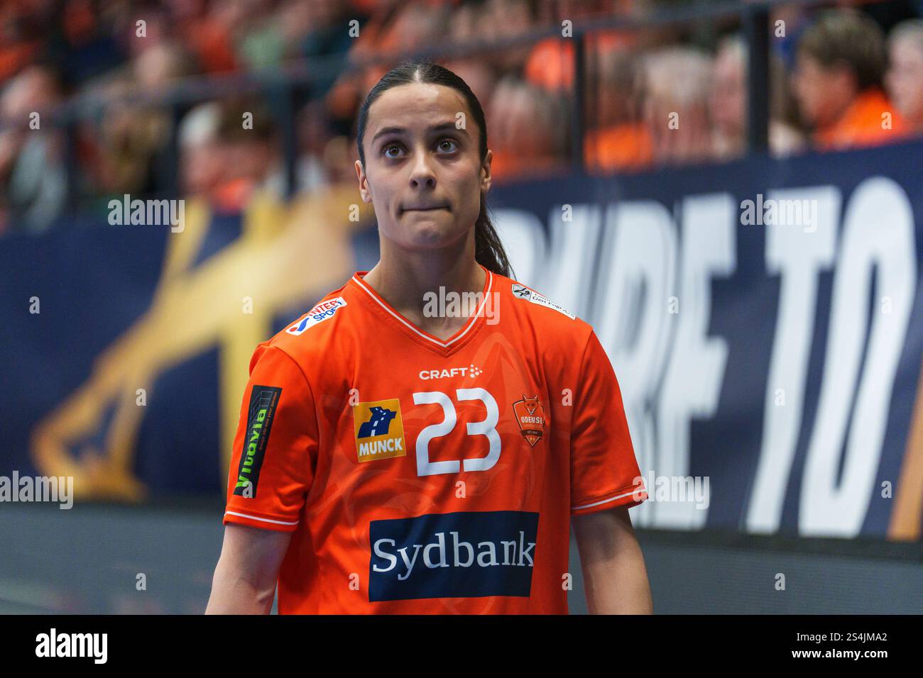 Odense, Denmark. 12th Jan, 2025. Elma Halilcevic (23) of Odense ...