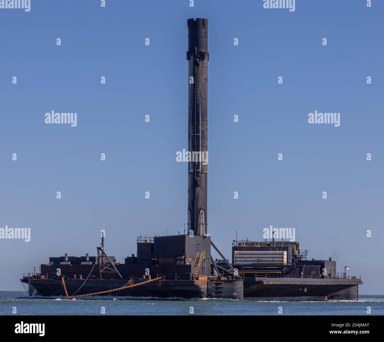 Port Canaveral, USA. 12th Jan, 2025. Very sooty fleet leading SpaceX ...