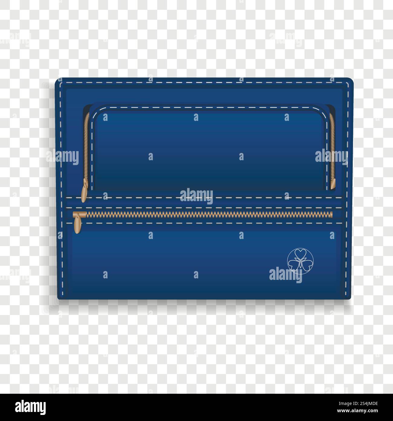 Blue leather folder icon. Realistic illustration of blue leather folder ...